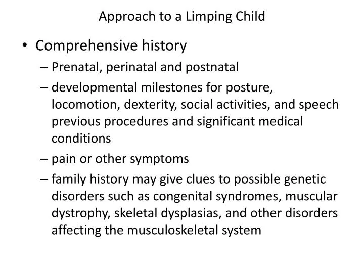 PPT - Approach to a Limping Child PowerPoint Presentation, free ...
