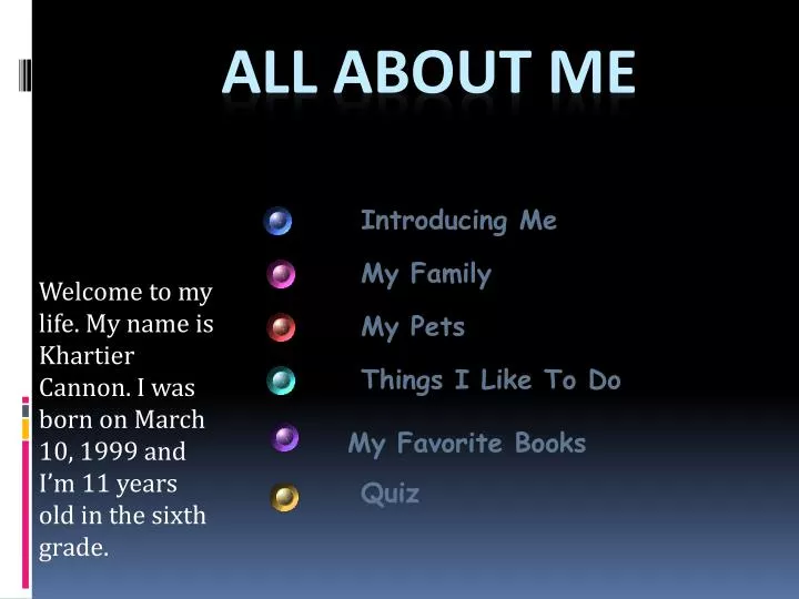 PPT - All About Me PowerPoint Presentation, free download - ID:1957530