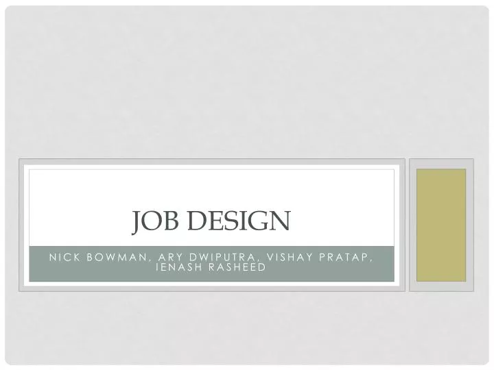 PPT - JOB Design PowerPoint Presentation, free download - ID:1957717