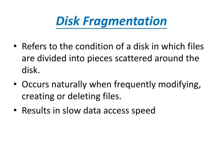 PPT - Disk Fragmentation PowerPoint Presentation, free download - ID ...