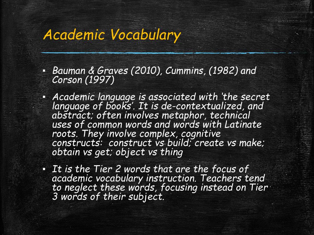 PPT - Student Acquisition of Academic Language and Vocabulary ...