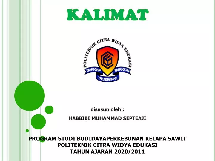 PPT - KALIMAT PowerPoint Presentation, free download - ID:1959140