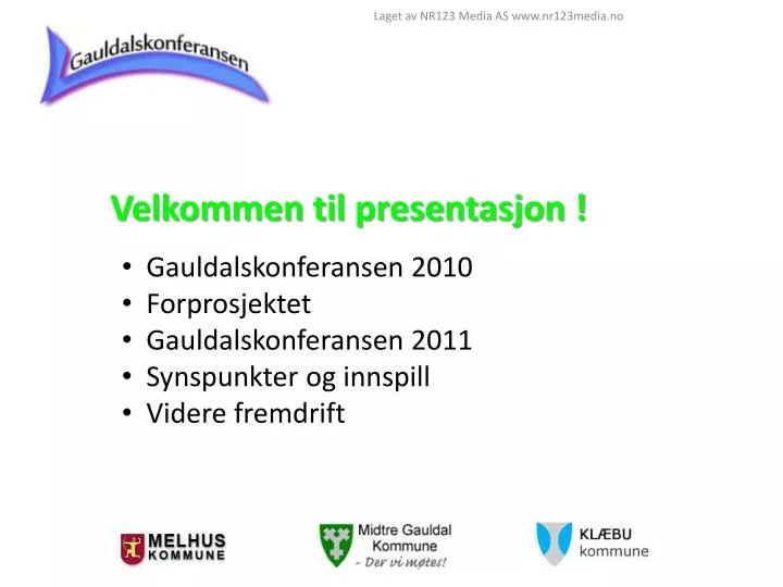 PPT - Velkommen til presentasjon ! PowerPoint Presentation, free ...