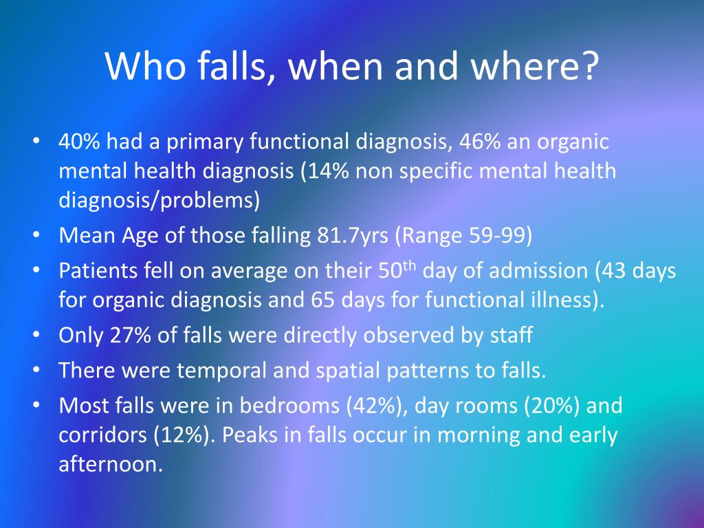 PPT - Understanding fall risk in acute mental health settings for older ...