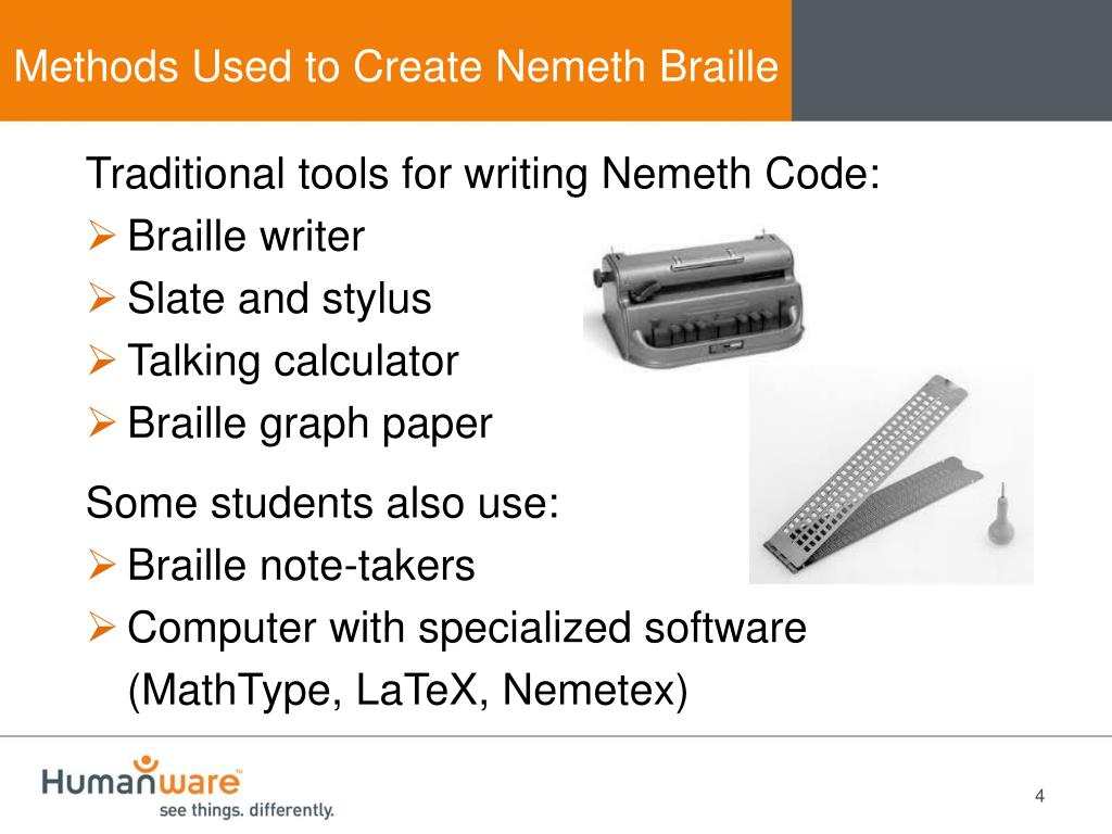 PPT - Nemeth Math on the BrailleNote Apex Dan Brown HumanWare ...