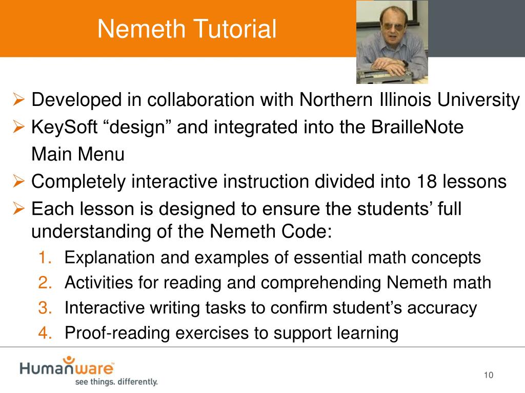 PPT - Nemeth Math on the BrailleNote Apex Dan Brown HumanWare ...