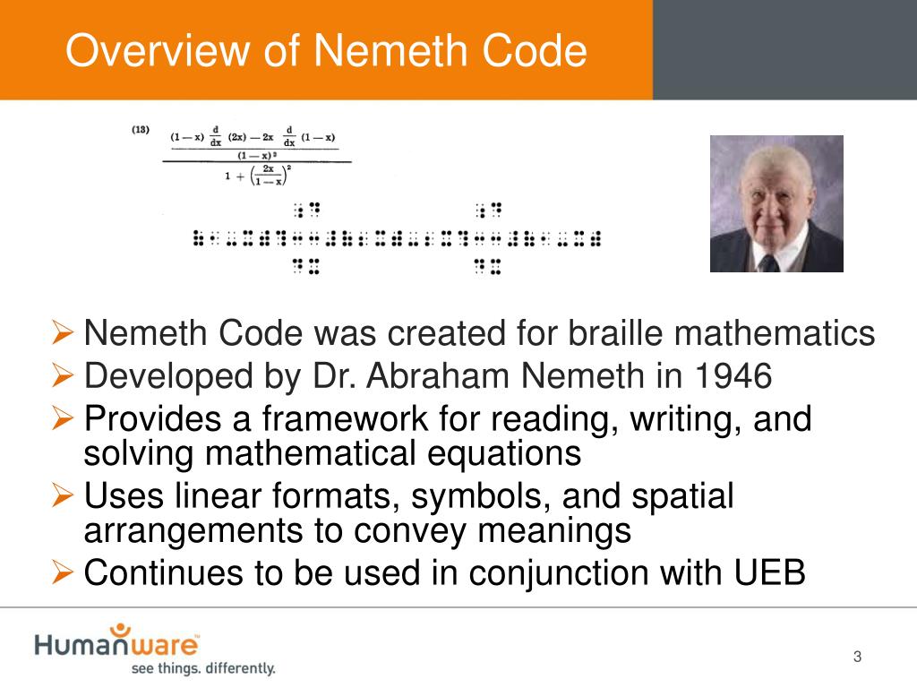 PPT - Nemeth Math on the BrailleNote Apex Dan Brown HumanWare ...