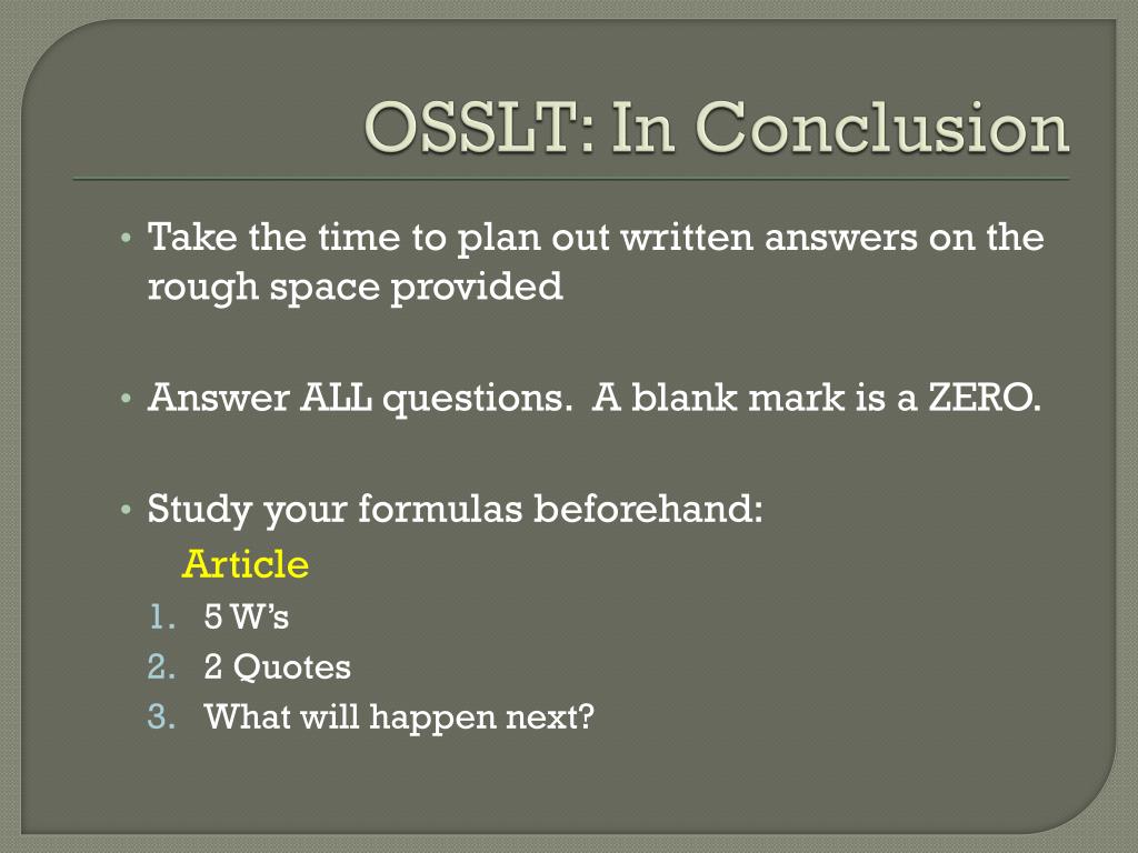 PPT - Ontario Secondary School Literacy Test PowerPoint Presentation ...