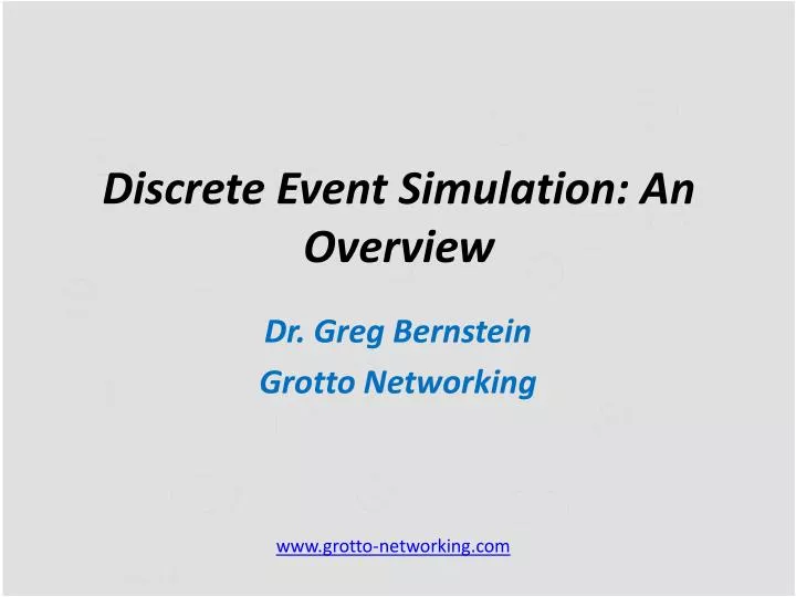 PPT - Discrete Event Simulation: An Overview PowerPoint Presentation ...