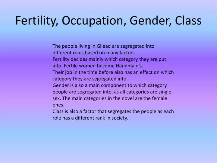 PPT - Fertility, Occupation, Gender, Class PowerPoint Presentation ...