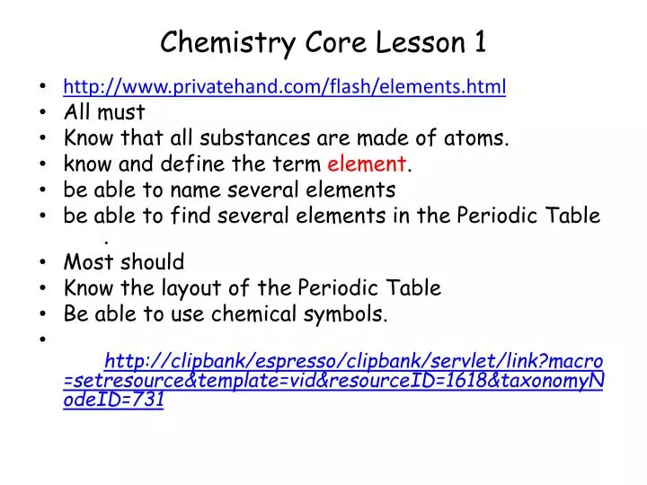 PPT - Chemistry Core Lesson 1 PowerPoint Presentation, free download ...