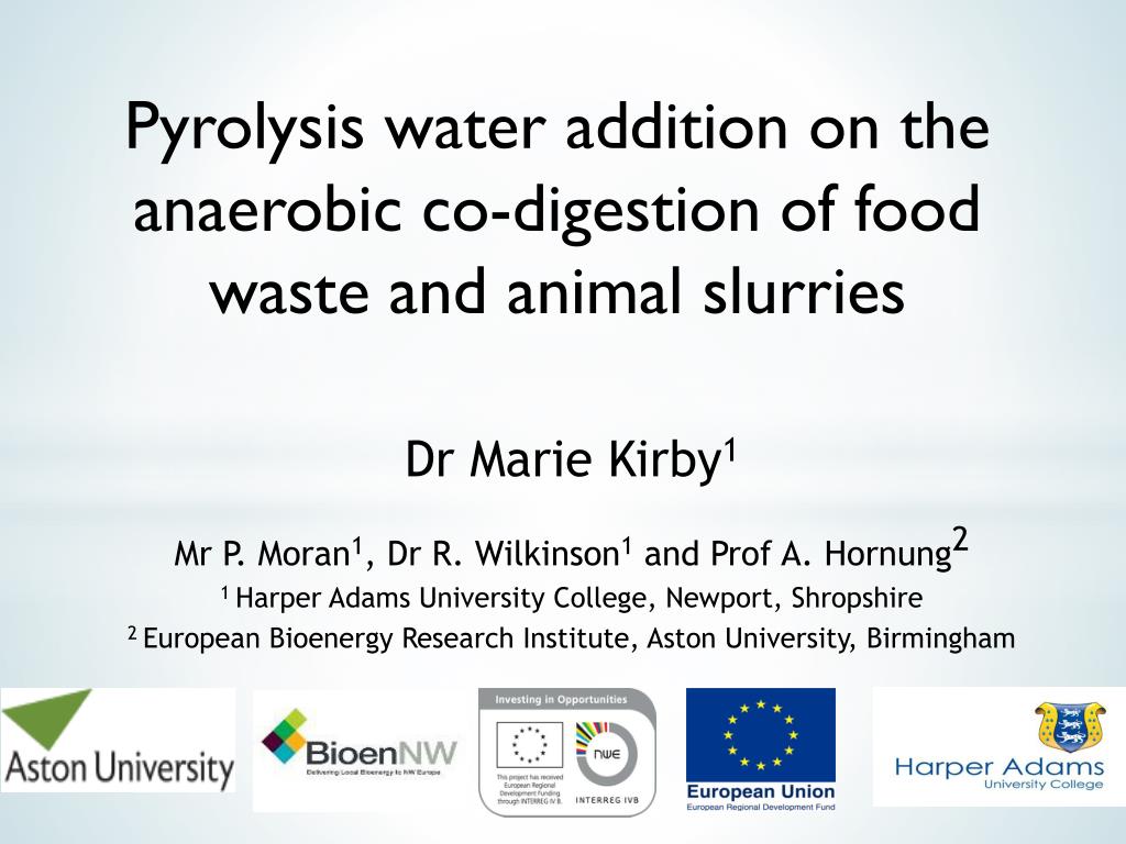 PPT - Pyrolysis water addition on the anaerobic co-digestion of food ...