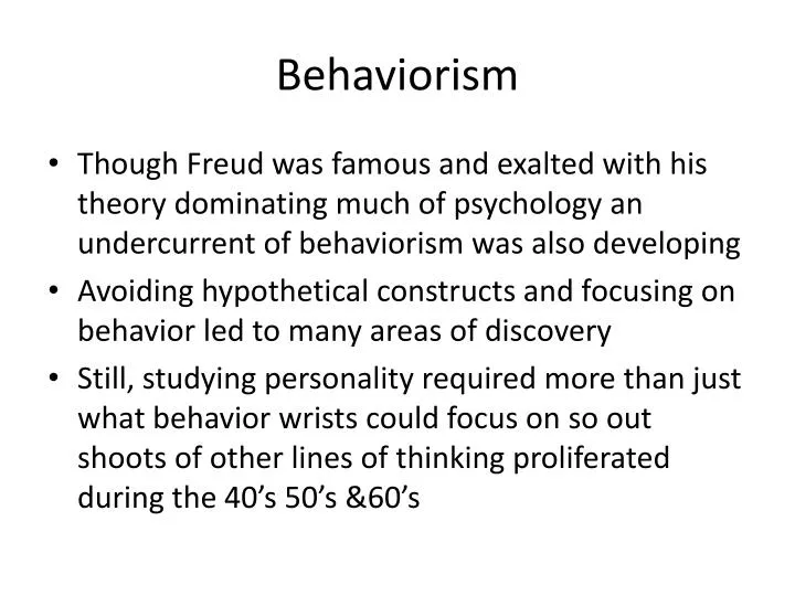 Ppt Behaviorism Powerpoint Presentation Free Download Id 1964637