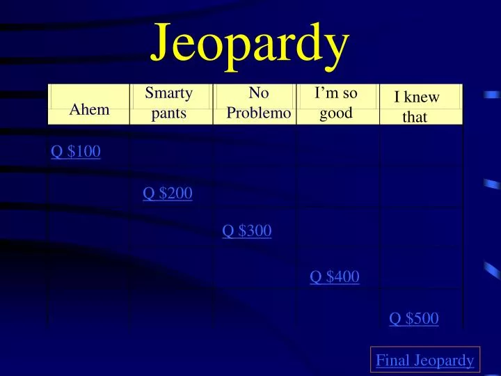 PPT - Jeopardy PowerPoint Presentation, free download - ID:1964750