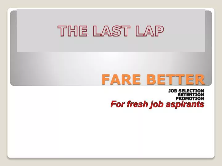 PPT - FARE BETTER PowerPoint Presentation, free download - ID:1965279