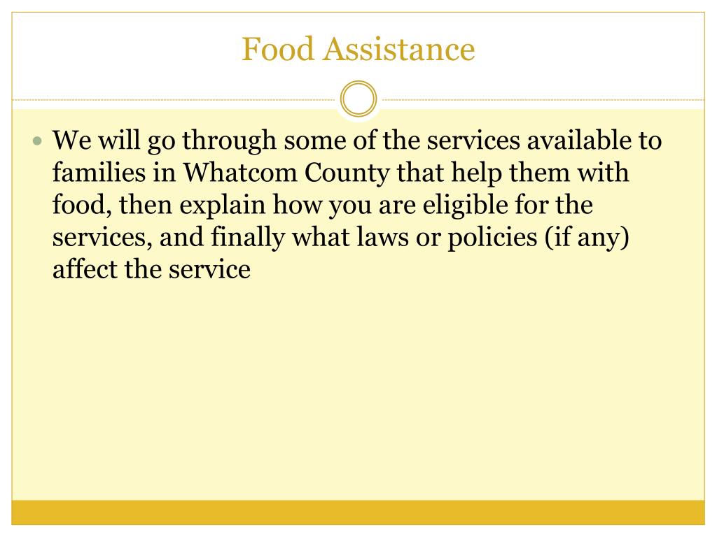 PPT - Family Services: Food Assistance PowerPoint Presentation, free ...