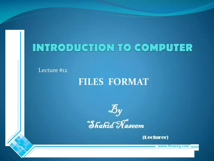 PPT - INTRODUCTION TO COMPUTER PowerPoint Presentation - ID:1966442