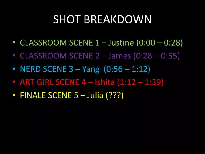 PPT - SHOT BREAKDOWN PowerPoint Presentation, free download - ID:1966570