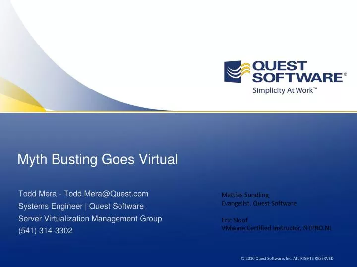 PPT - Myth Busting Goes Virtual PowerPoint Presentation, free download ...