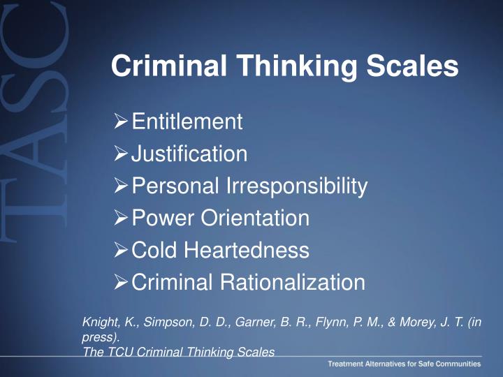 PPT - Criminal Thinking & Addictive Thinking PowerPoint Presentation - ID:1968288