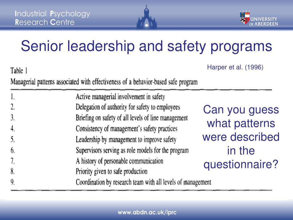 PPT - Safety Intelligence: Senior Leadership and Safety PowerPoint ...