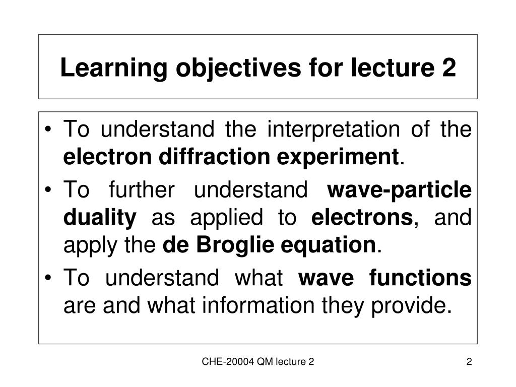 PPT - CHE-20004: PHYSICAL CHEMISTRY QUANTUM CHEMISTRY: LECTURE 2 Dr Rob ...