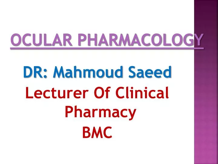 Ppt Ocular Pharmacology Powerpoint Presentation Free Download Id