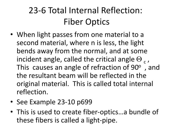 PPT - Chapter 23 -5 Refraction: Snell’s Law PowerPoint Presentation ...