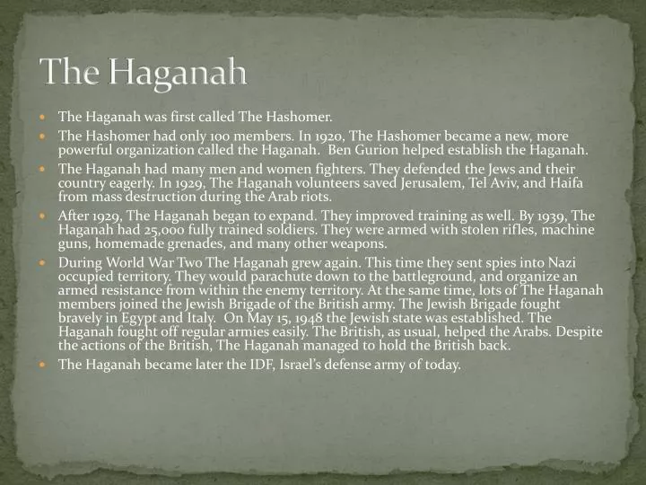 PPT - The Haganah PowerPoint Presentation, free download - ID:1969606