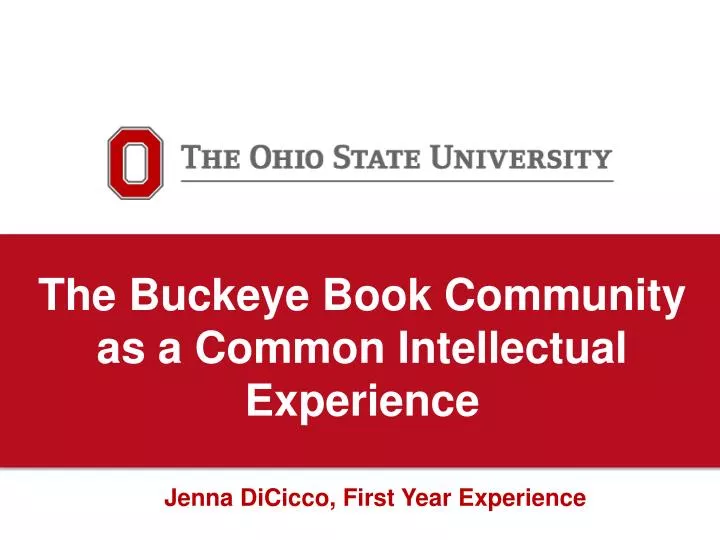 PPT - The Buckeye Book Community as a Common Intellectual Experience ...