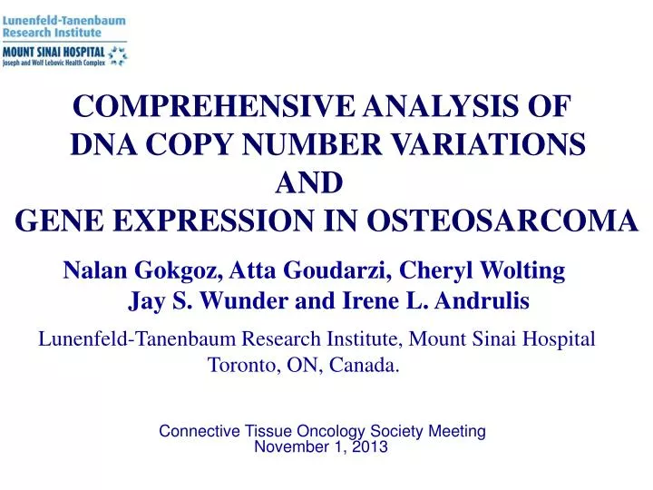PPT - COMPREHENSIVE ANALYSIS OF DNA COPY NUMBER VARIATIONS PowerPoint ...