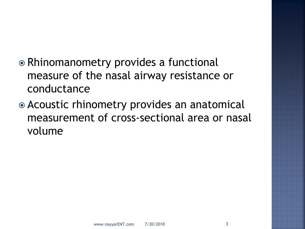 PPT - Rhinomanometry / Acoustic rhinometry – role in nasal obstruction ...