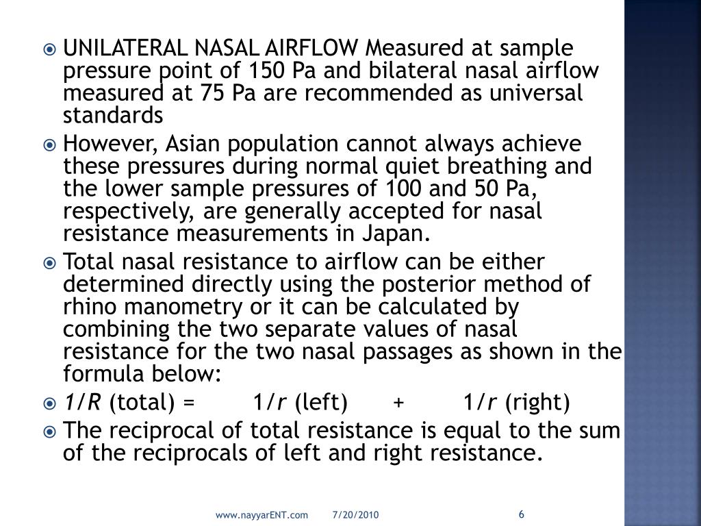 PPT - Rhinomanometry / Acoustic rhinometry – role in nasal obstruction ...