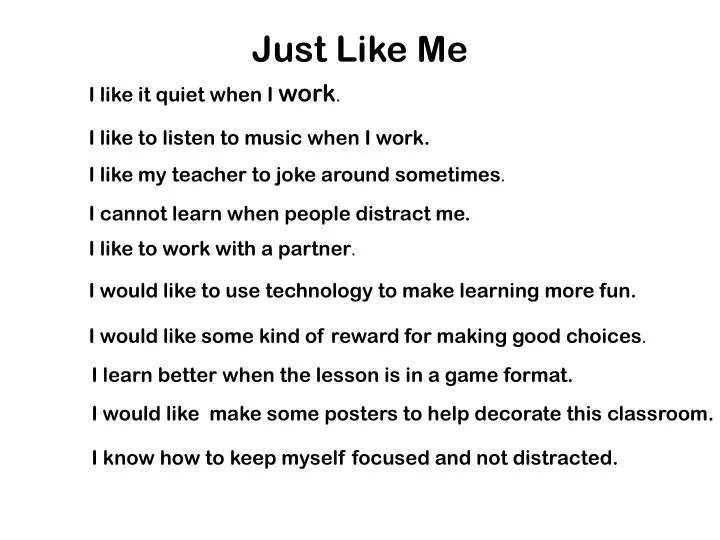 PPT - Just Like Me PowerPoint Presentation, free download - ID:1970655
