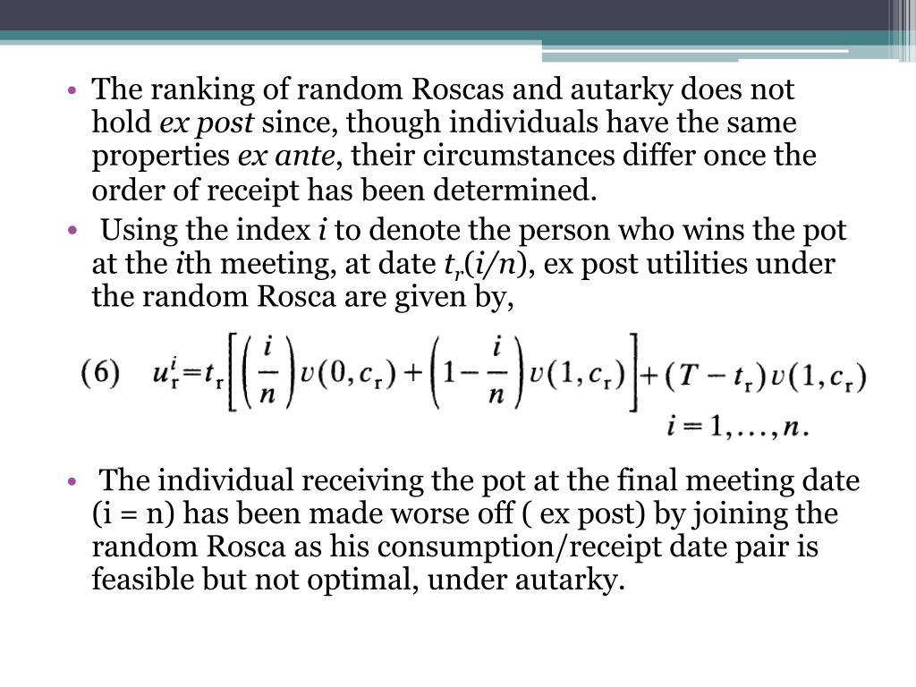 PPT - The Economics of Rotating Savings and Credit Association ...