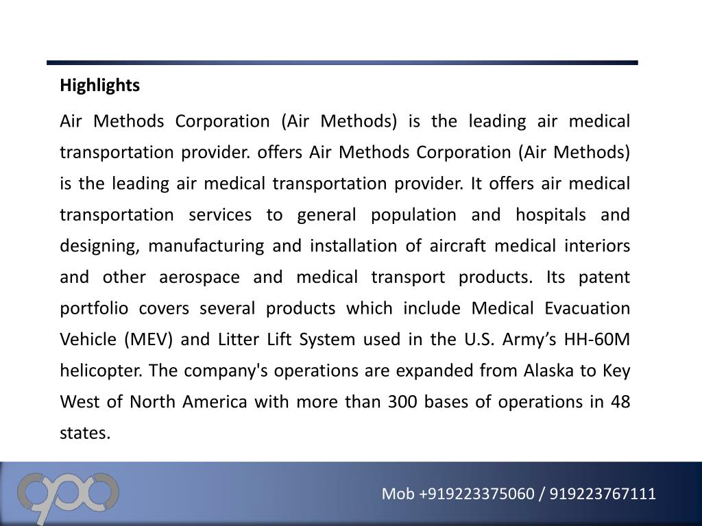 PPT - Air Methods Corporation (AIRM) - Financial and Strategic SWO ...