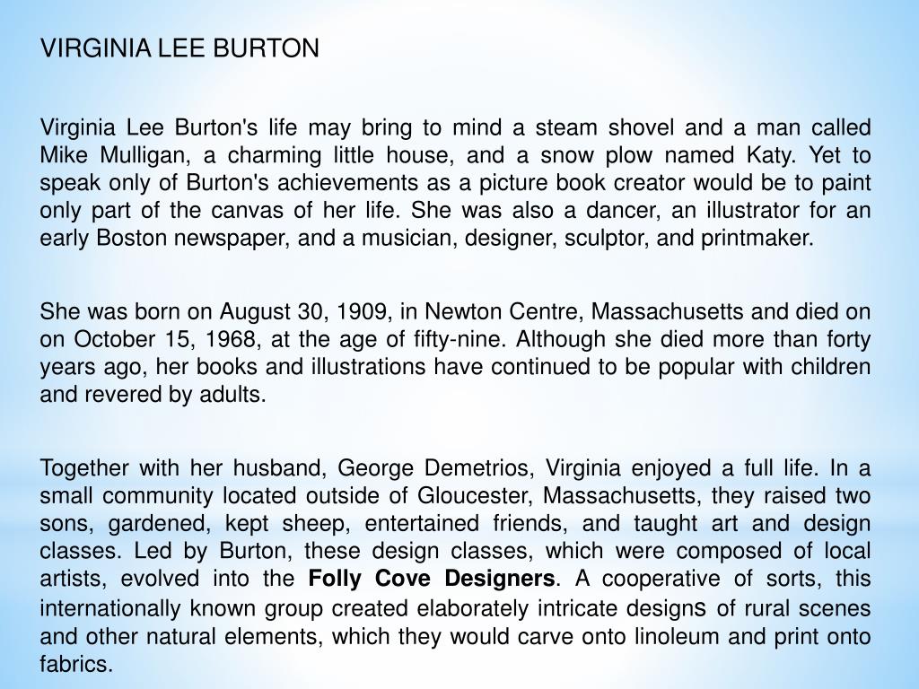 PPT - Virginia Lee Burton PowerPoint Presentation, free download - ID ...