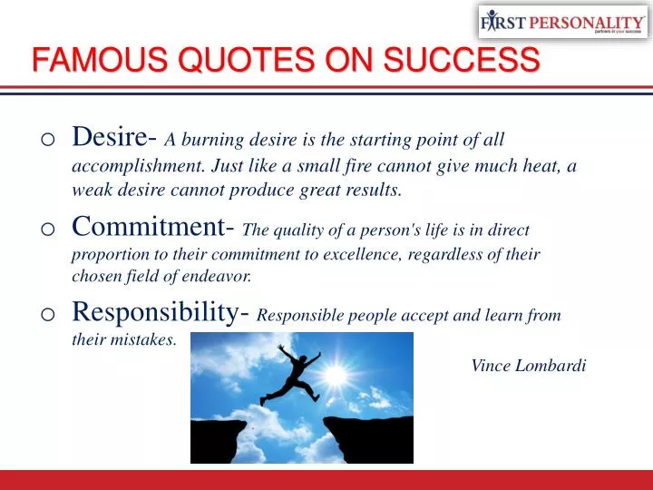 PPT - FAMOUS QUOTES ON SUCCESS PowerPoint Presentation, free download ...