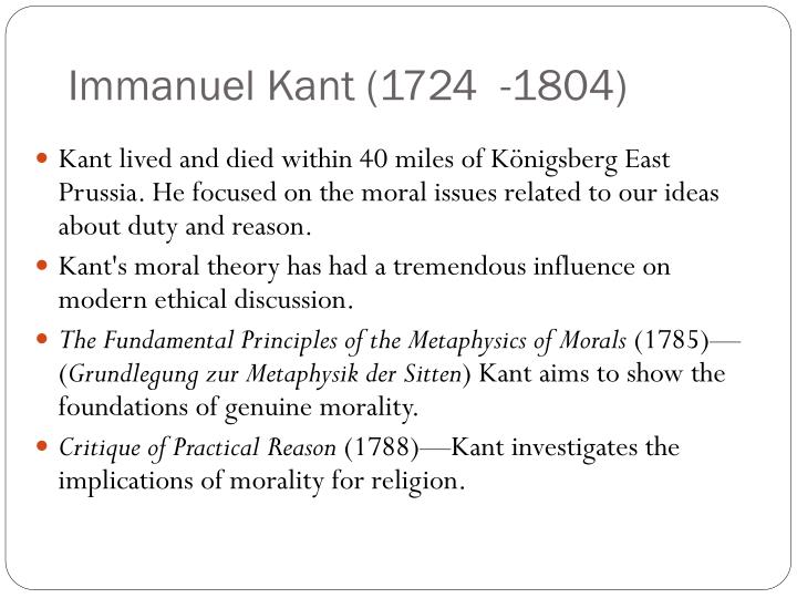 PPT - Ethics and Critical Thinking: Deontological Theory: Kant ...