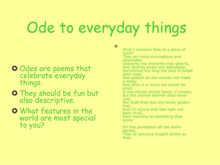 PPT - The “Ode” Poem PowerPoint Presentation - ID:1972118