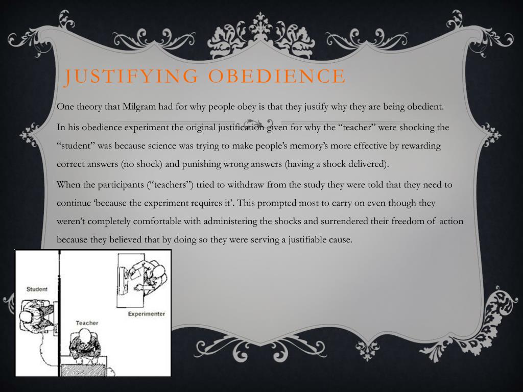 PPT - Evaluation of Milgram’s (1974) reasons for why people obey ...