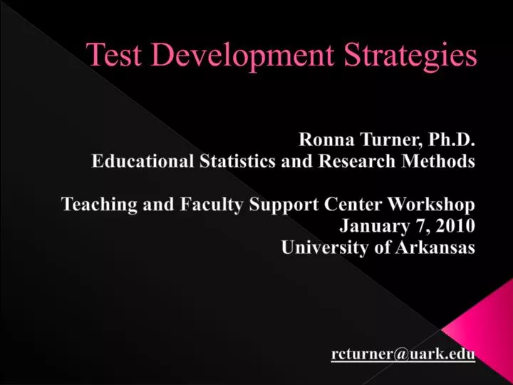 PPT - Test Development Strategies PowerPoint Presentation, free ...