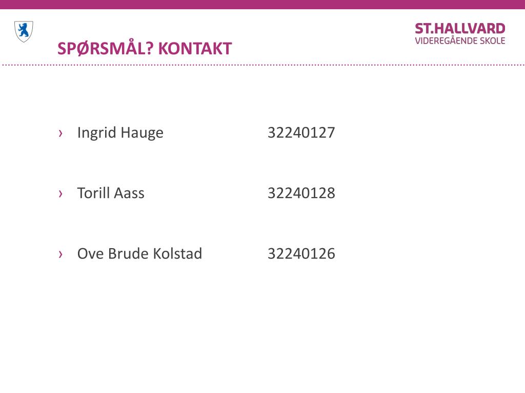 PPT - Velkommen til ST. HALLVARD VGS PowerPoint Presentation, free ...