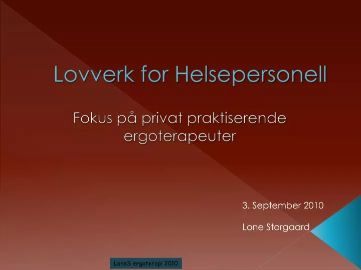 PPT - Lovverk for Helsepersonell PowerPoint Presentation, free download ...