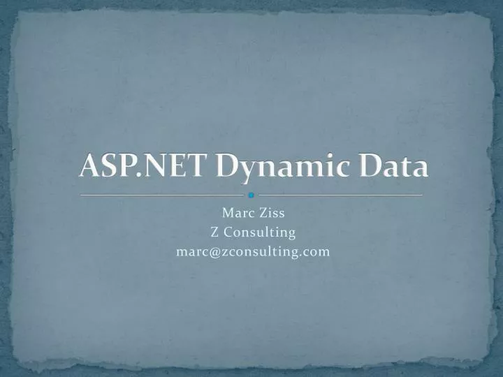PPT - ASP.NET Dynamic Data PowerPoint Presentation, free download - ID ...