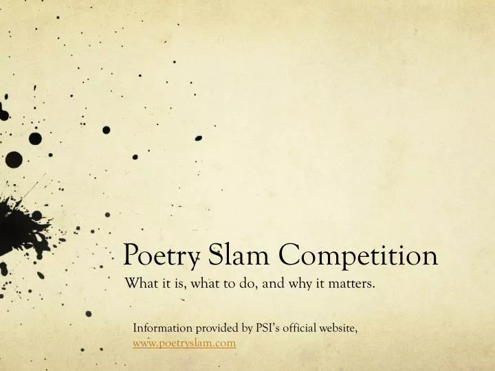 PPT - Poetry Slam Competition PowerPoint Presentation, free download ...