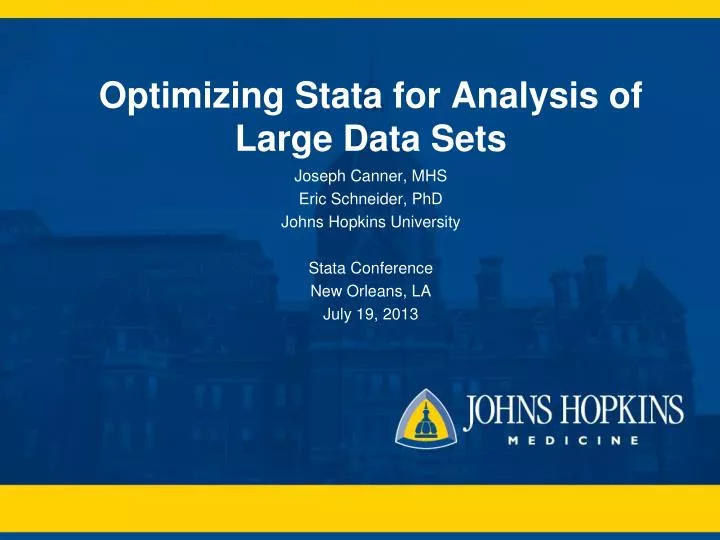 PPT - Optimizing Stata for Analysis of Large Data Sets PowerPoint ...