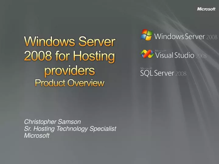 PPT - Windows Server 2008 for Hosting providers Product Overview ...