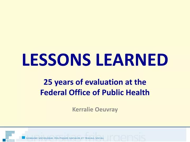 PPT - LESSONS LEARNED PowerPoint Presentation, free download - ID:1975901