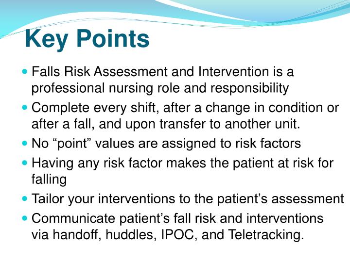 PPT - Fall Risk Assessment and Intervention Nursing Practice Changes ...